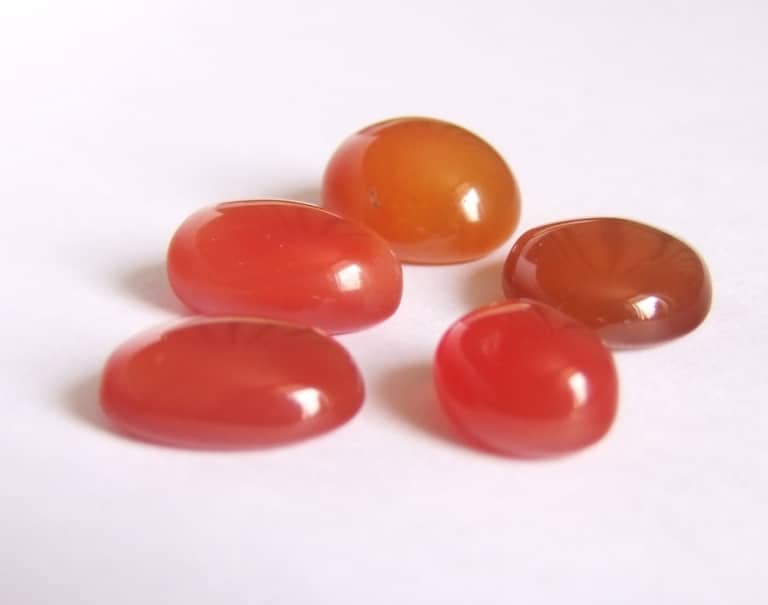 Cornaline, lot indivisible de 5 cabochons - Atrium Gems